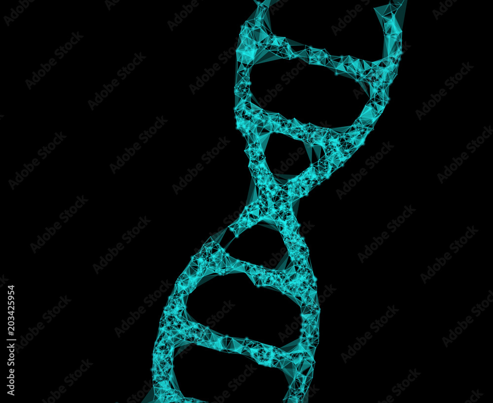 DNA sequence line connect generative shape Stock Vector | Adobe Stock