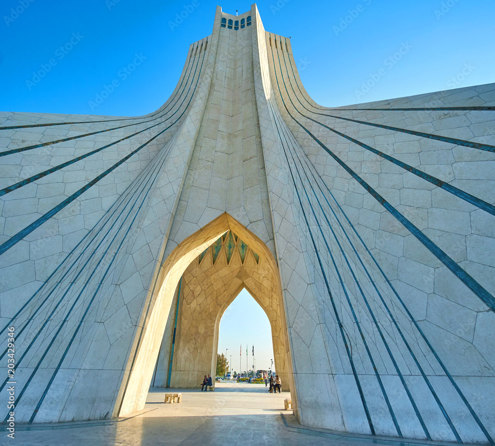 The architecture of Azadi Tower in Tehran, Iran Stock Photo | Adobe Stock