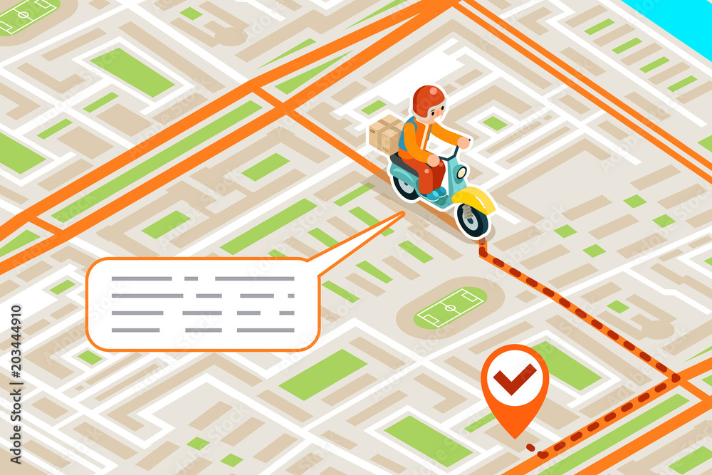 Isometric delivery city street road map urban place landmark town 3d ...