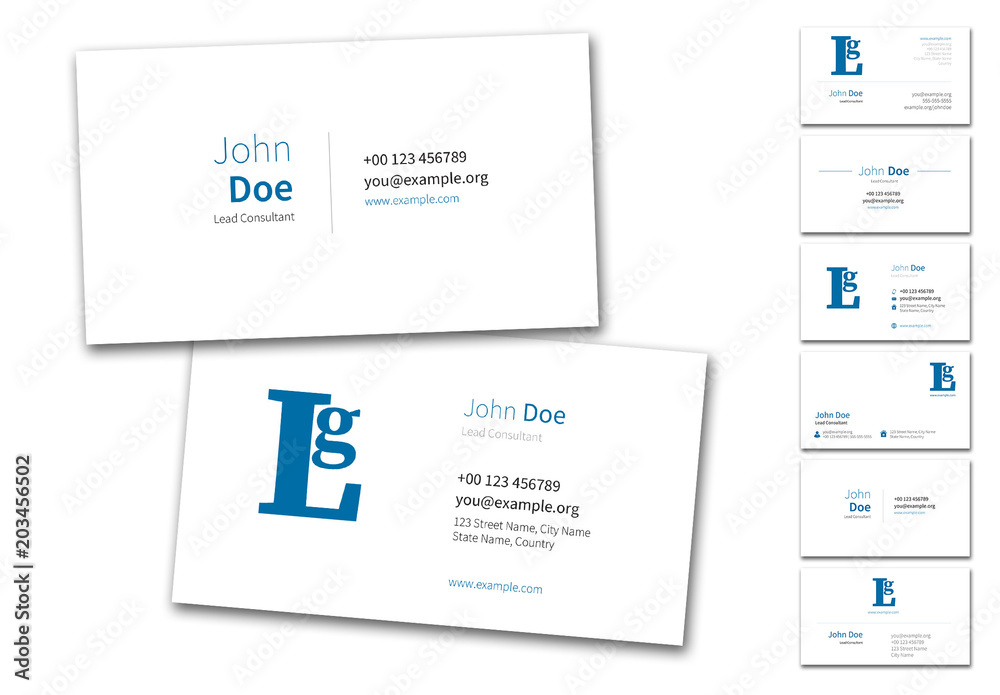 6 Business Card Layouts Stock Template | Adobe Stock