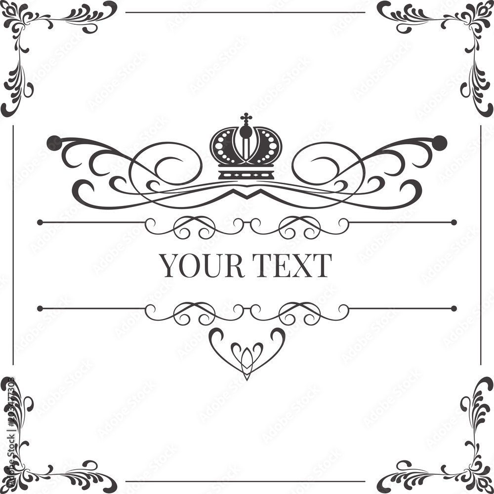 Decorative frame, style: victorian, royal, old-fashioned, Renaissance ...