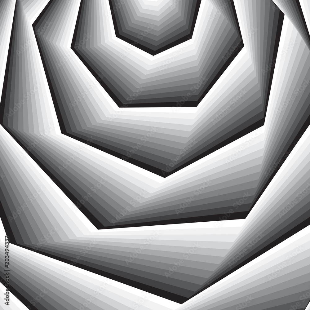 Optical art background. 3d Optical illusion. Modern tunnel geometric ...