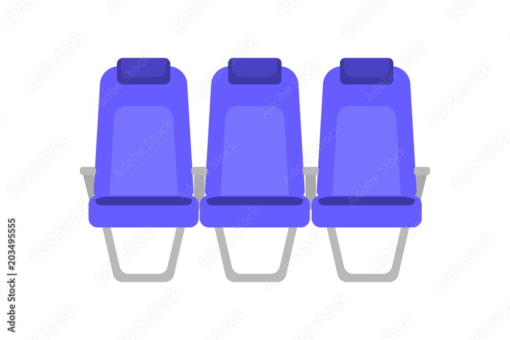 Vector flat colorful illustration of blue seat. Cartoon interior ...