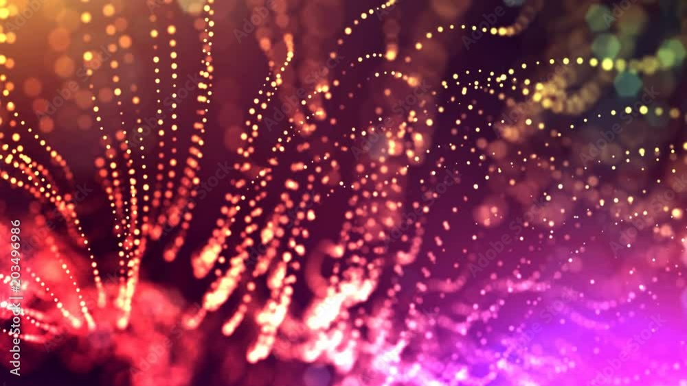 3d render of luminous particles as science fiction multi colored ...