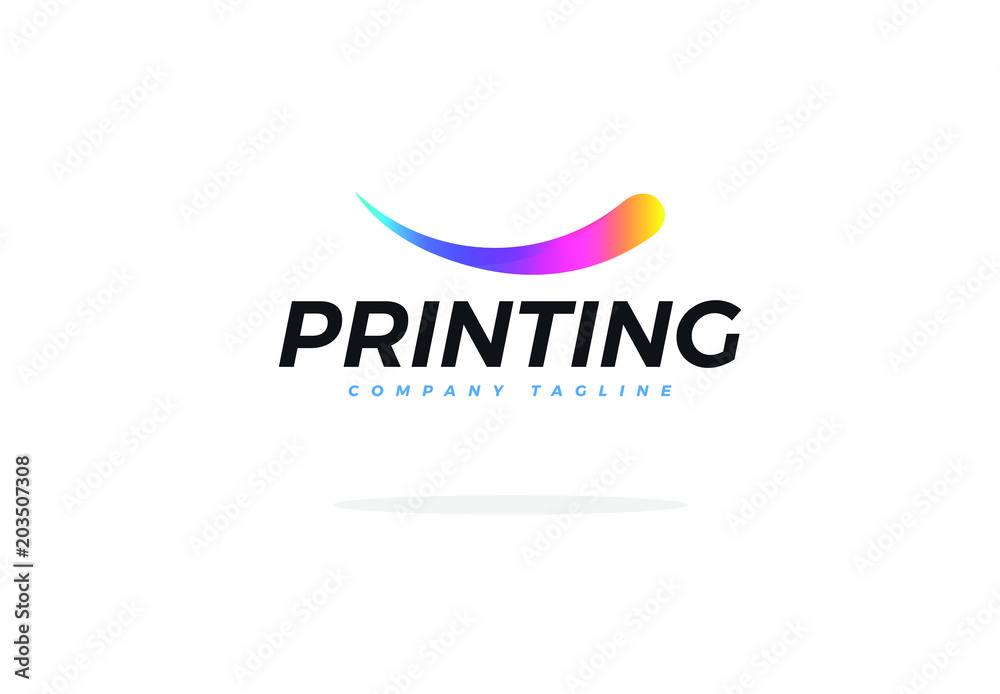 Colorful Logo For Printing Company Vector Stock Vector | Adobe Stock