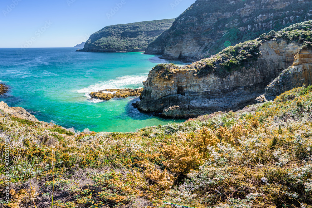 Tasman Peninsula, Tasmania, Australia: Scenic coastline of rocky cliff ...
