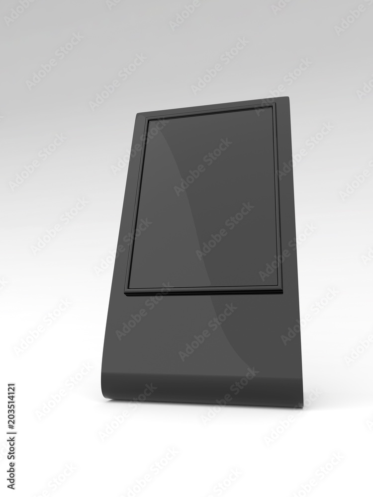 Outdoor Advertising Stand Banner Shield Display. Mockup template - 3D ...