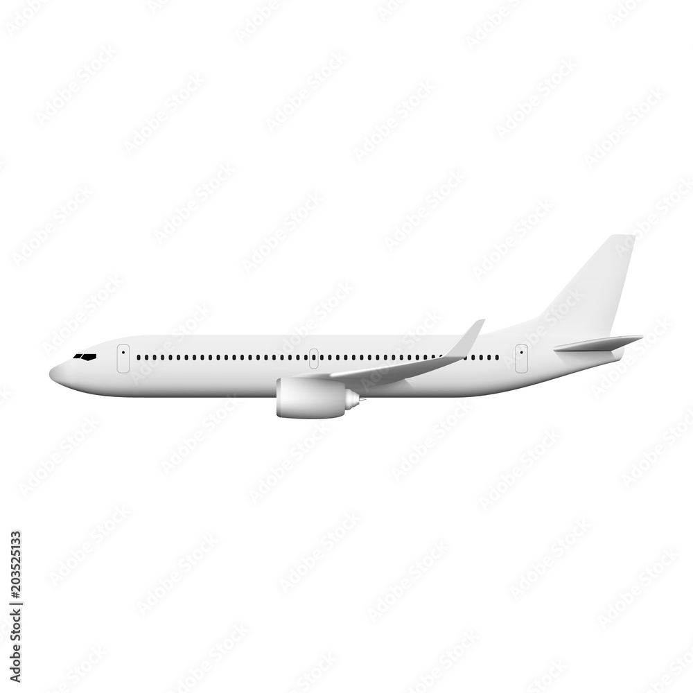3D Abstract White Airplane Isolated Stock Vector | Adobe Stock