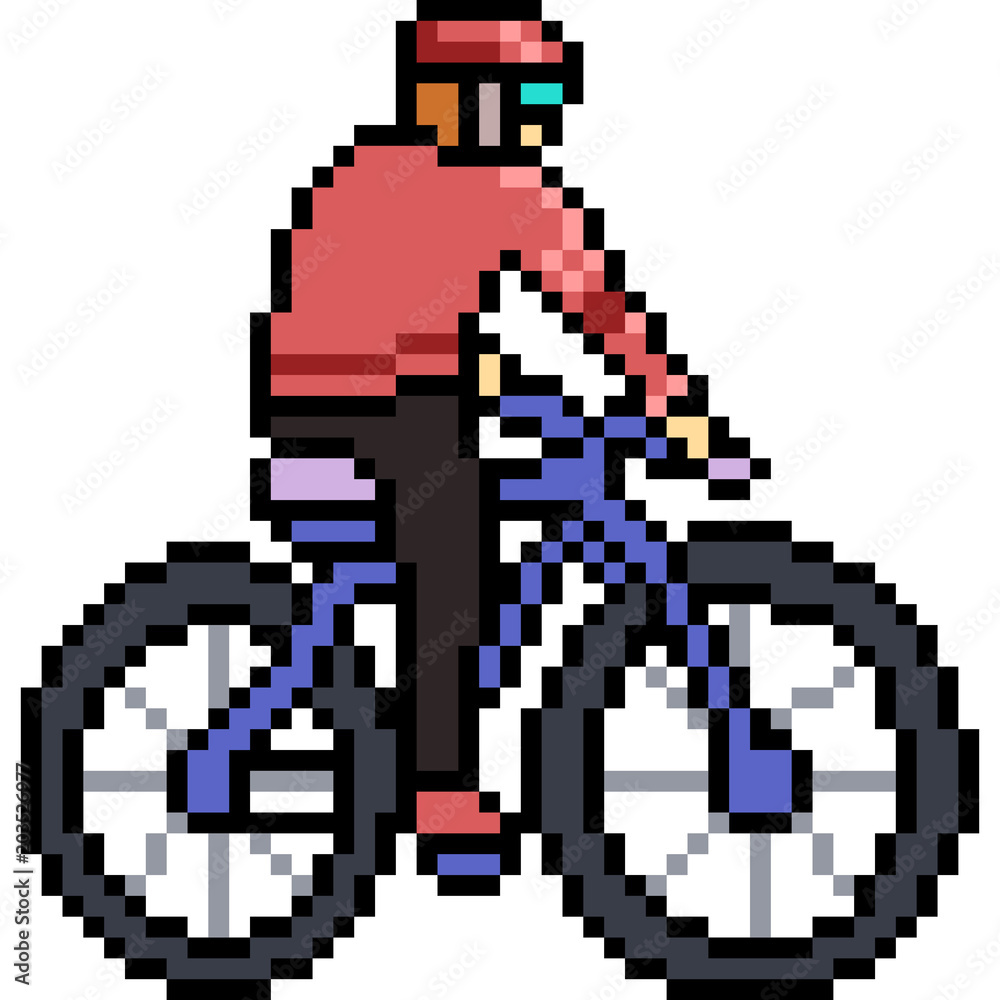 vector pixel art bicycle ride Stock Vector | Adobe Stock