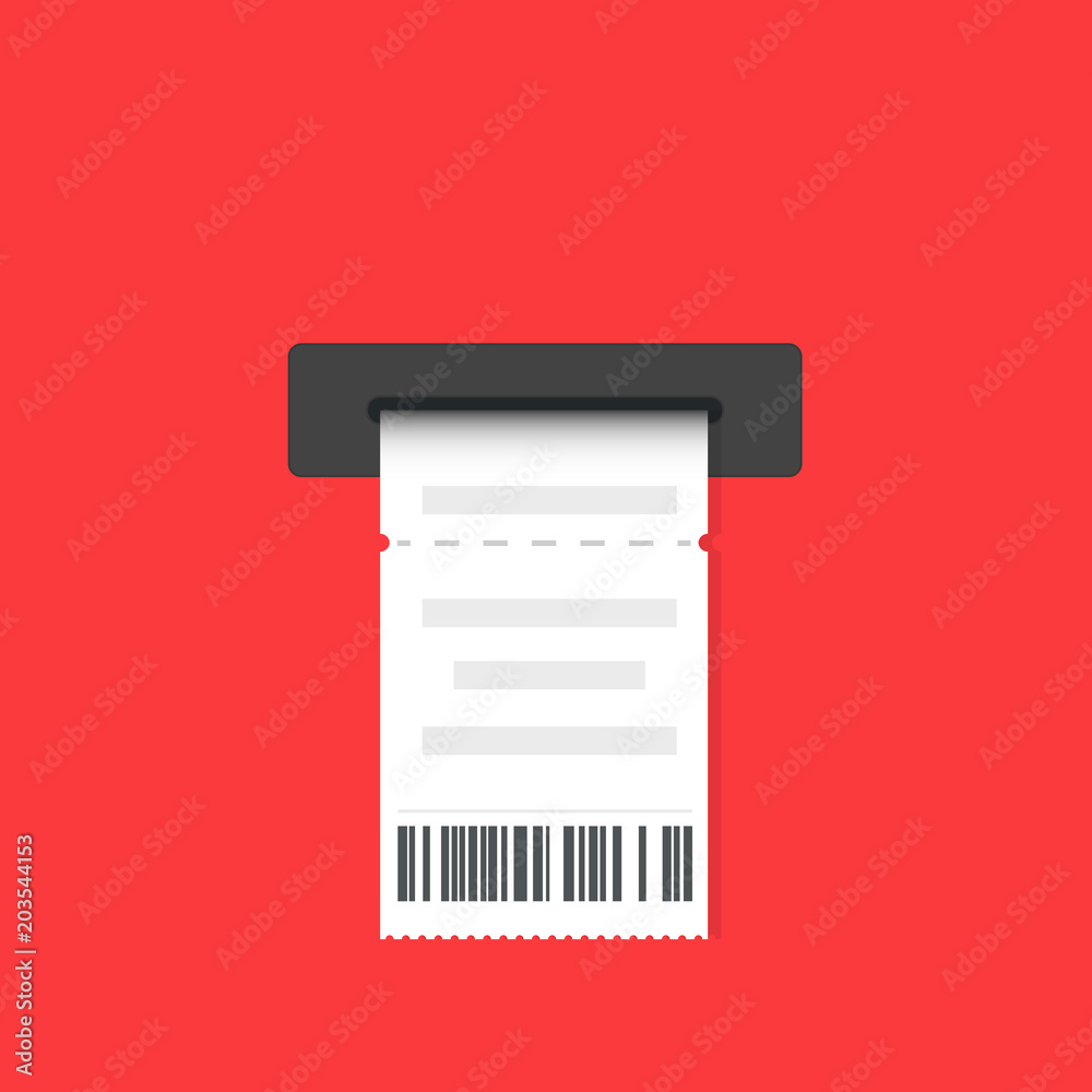 Paper receipt vector illustration from ticket machine slot Stock Vector ...