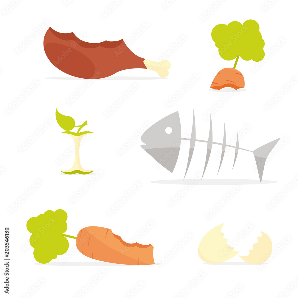 Recycling garbage organic food trash icon set Stock Vector | Adobe Stock