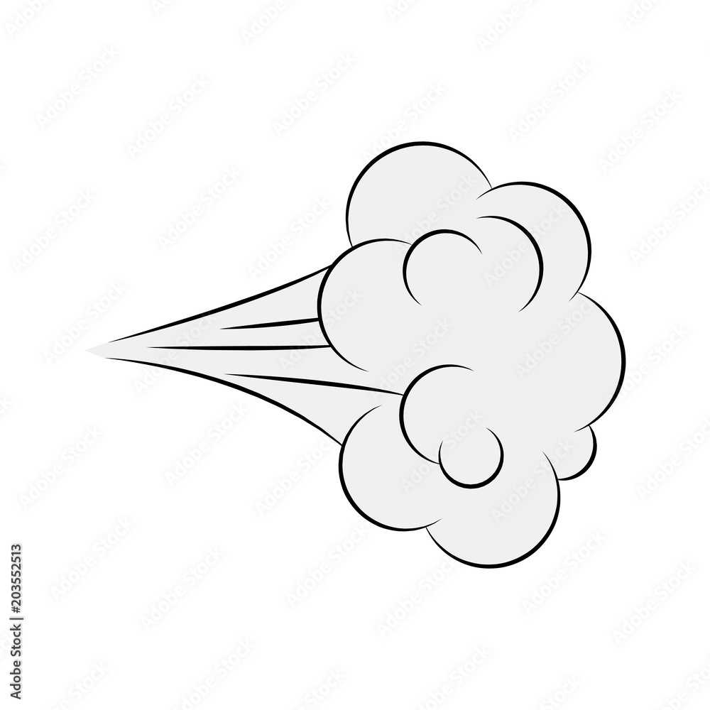 Cartoon blow, comic smoke isolated on white background Stock Vector ...