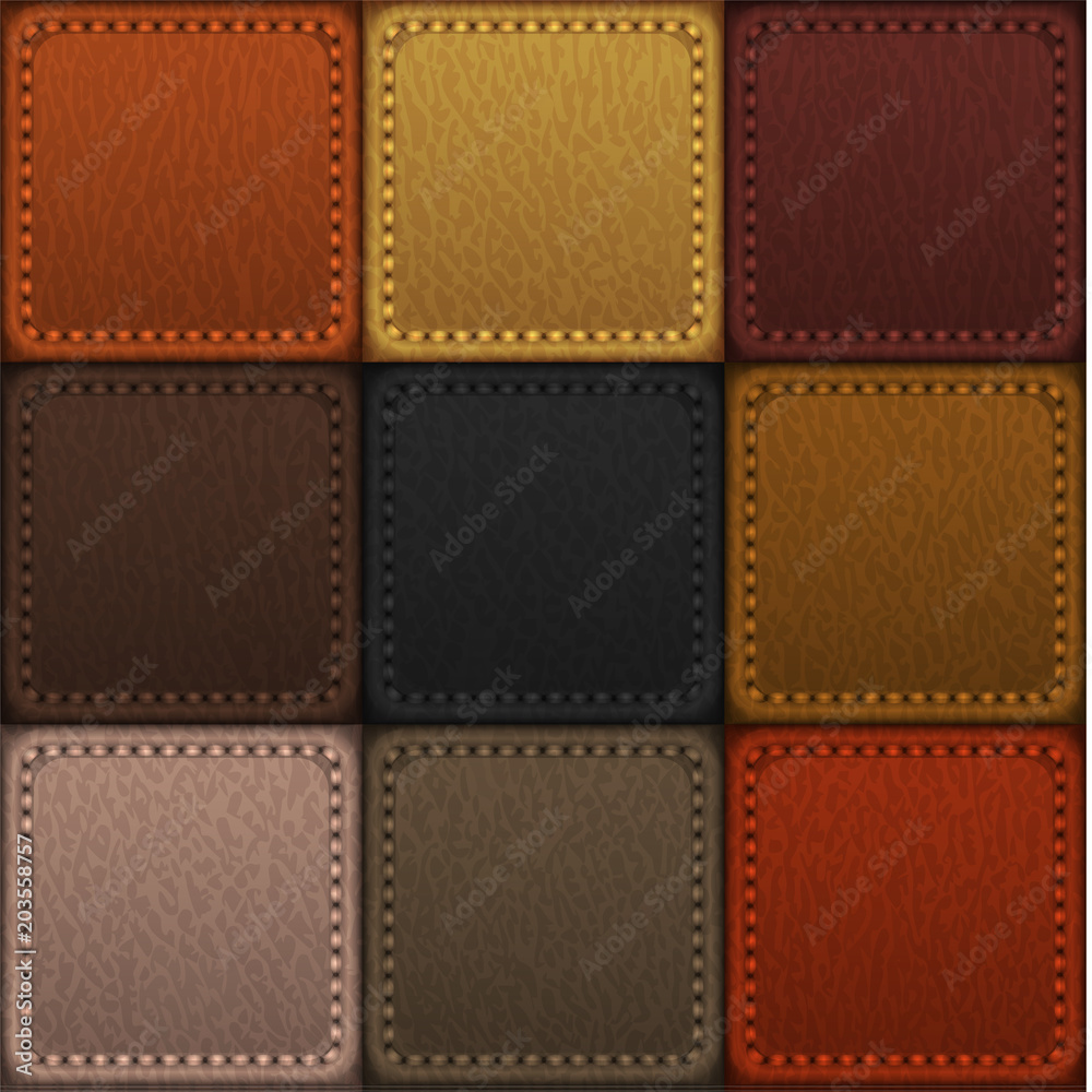 Seamless patched leather texture - vector eps10 Stock Vector | Adobe Stock