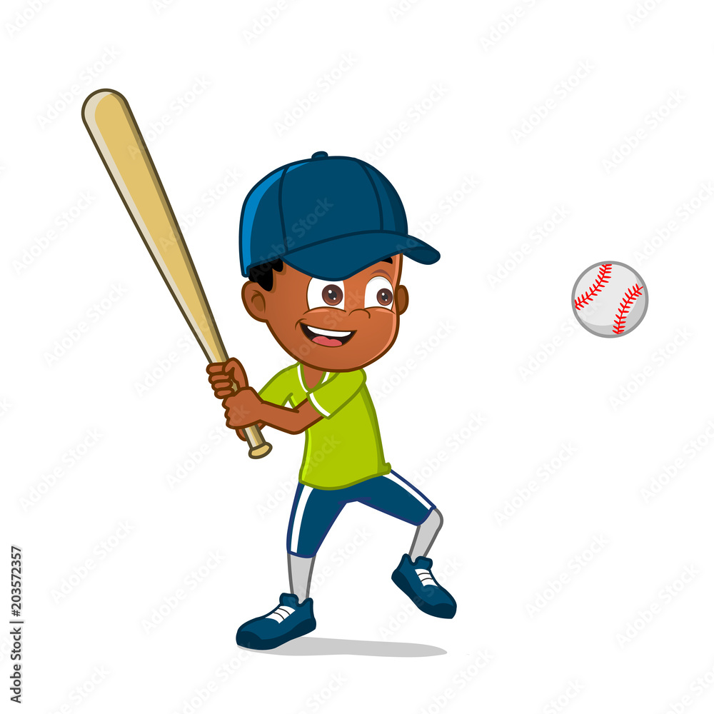Playing Baseball Cartoon