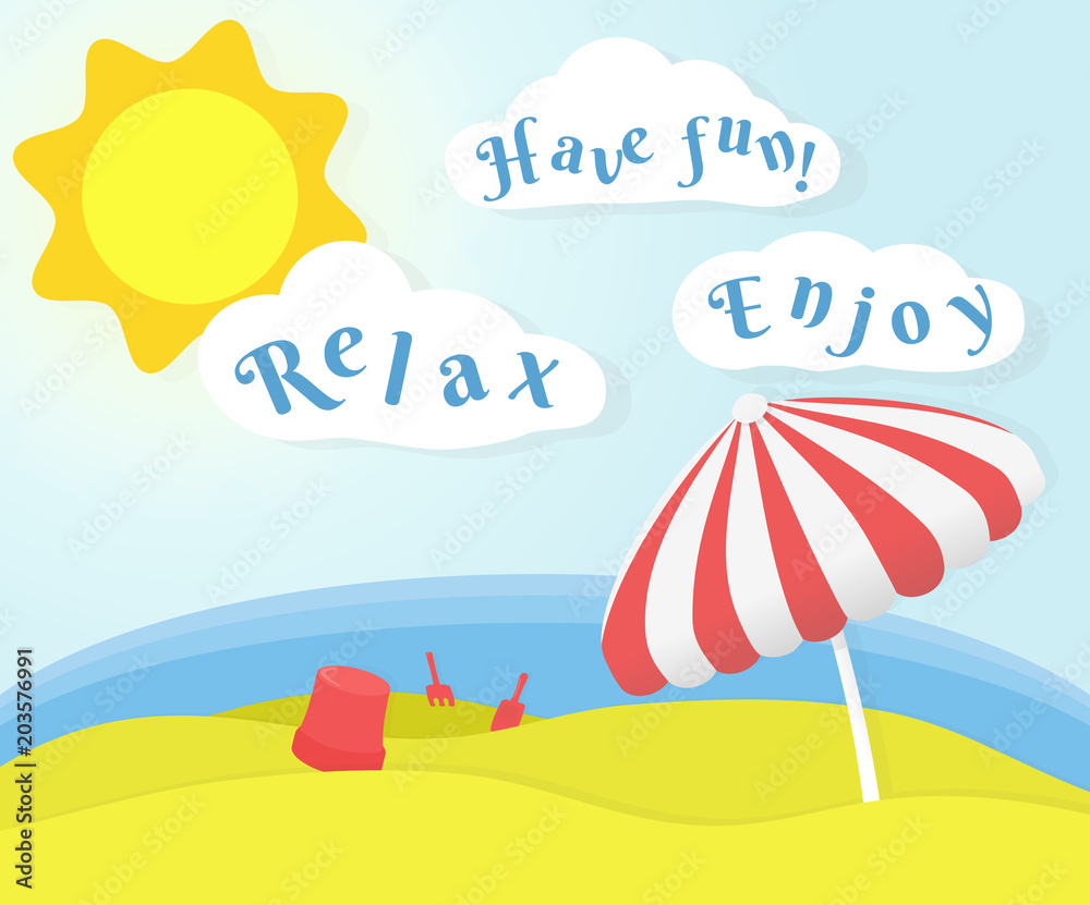 Motivational banner design about a perfect summer day at beach in ...