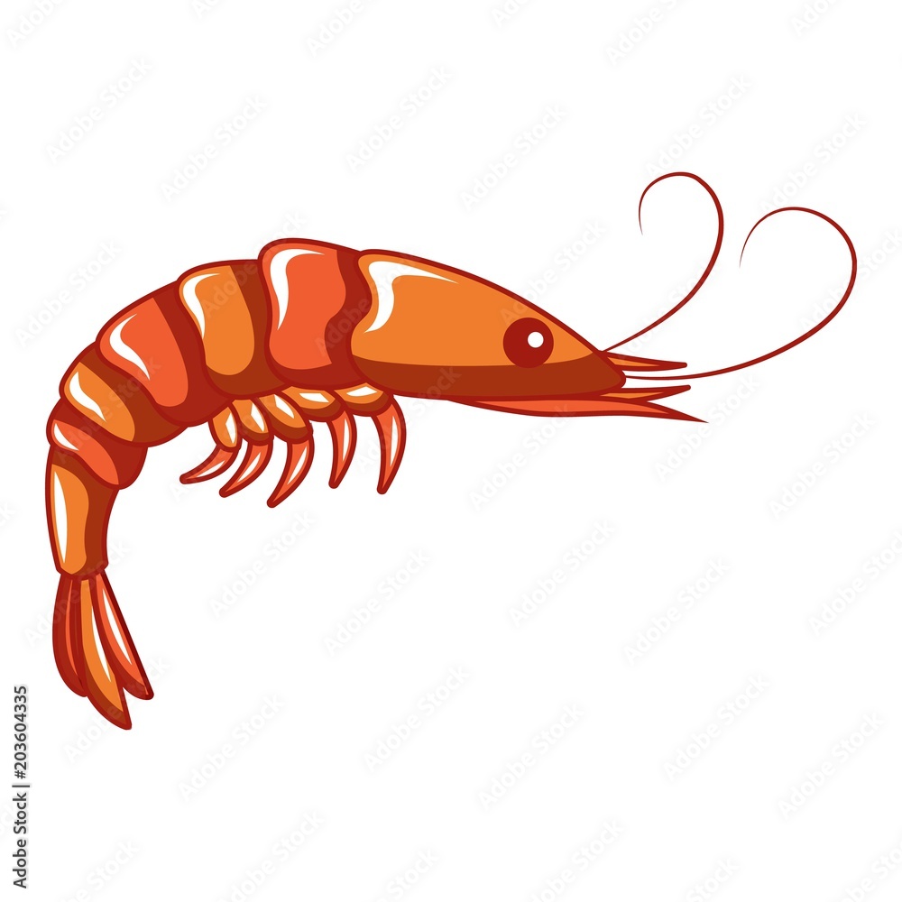 Shrimp icon. Cartoon of shrimp vector icon for web design isolated on ...