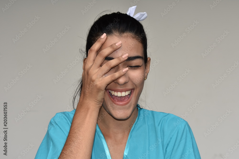 Cute Female Nurse Laughing Stock Photo | Adobe Stock