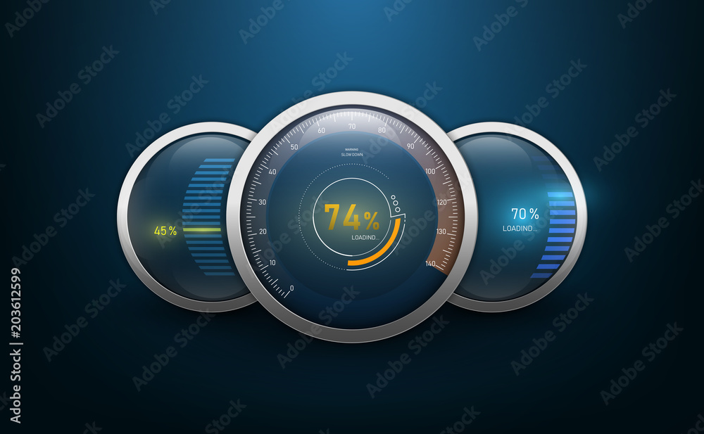 speedometers for dashboard. Analog device for measuring speed and ...