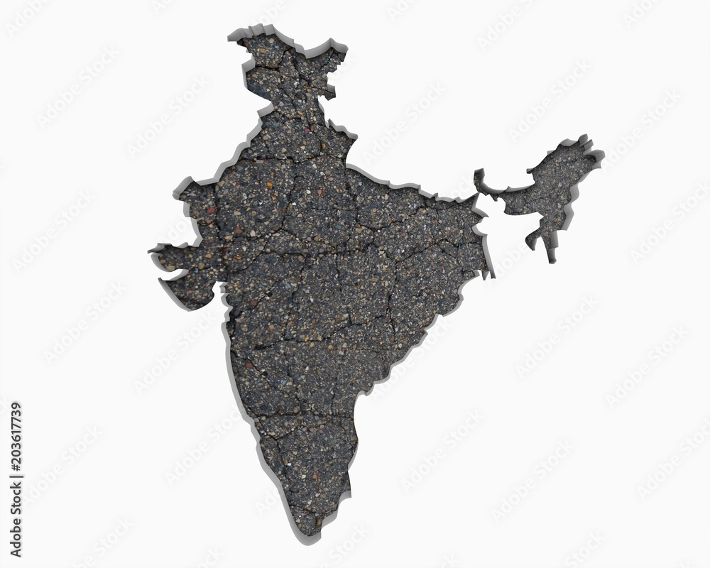 India Asia Indian Road Map Pavement Construction Infrastructure 3d ...