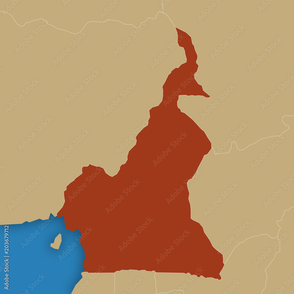 Carte du Cameroun Stock Illustration | Adobe Stock