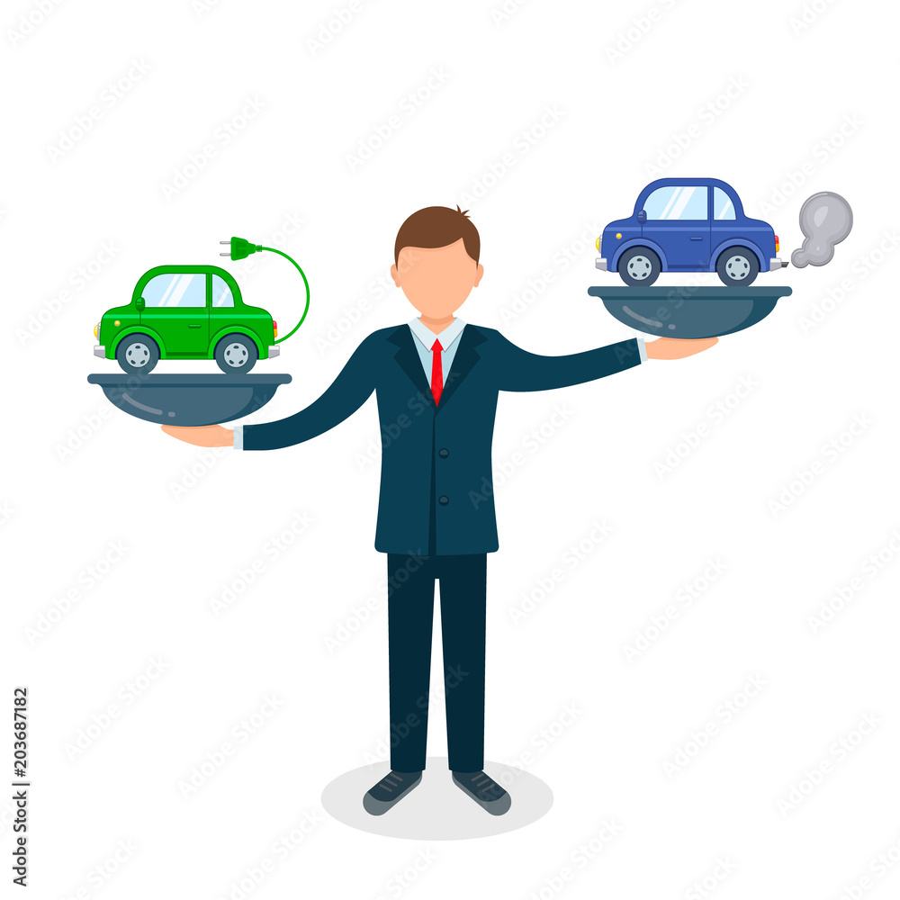 Comparison between electric environmentally friendly and gas polluting ...