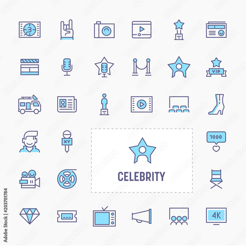 Celebrity Icon Set Stock Vector | Adobe Stock