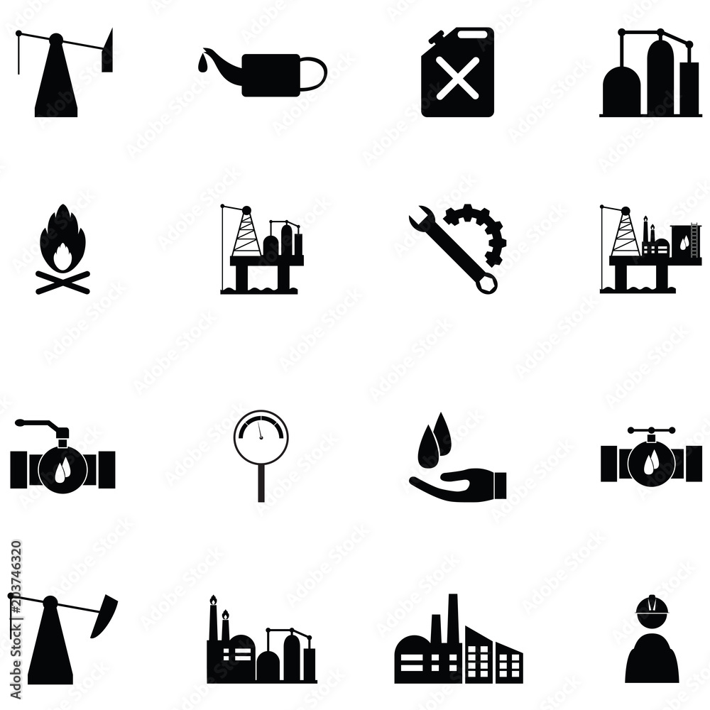 oil icon set Stock Vector | Adobe Stock