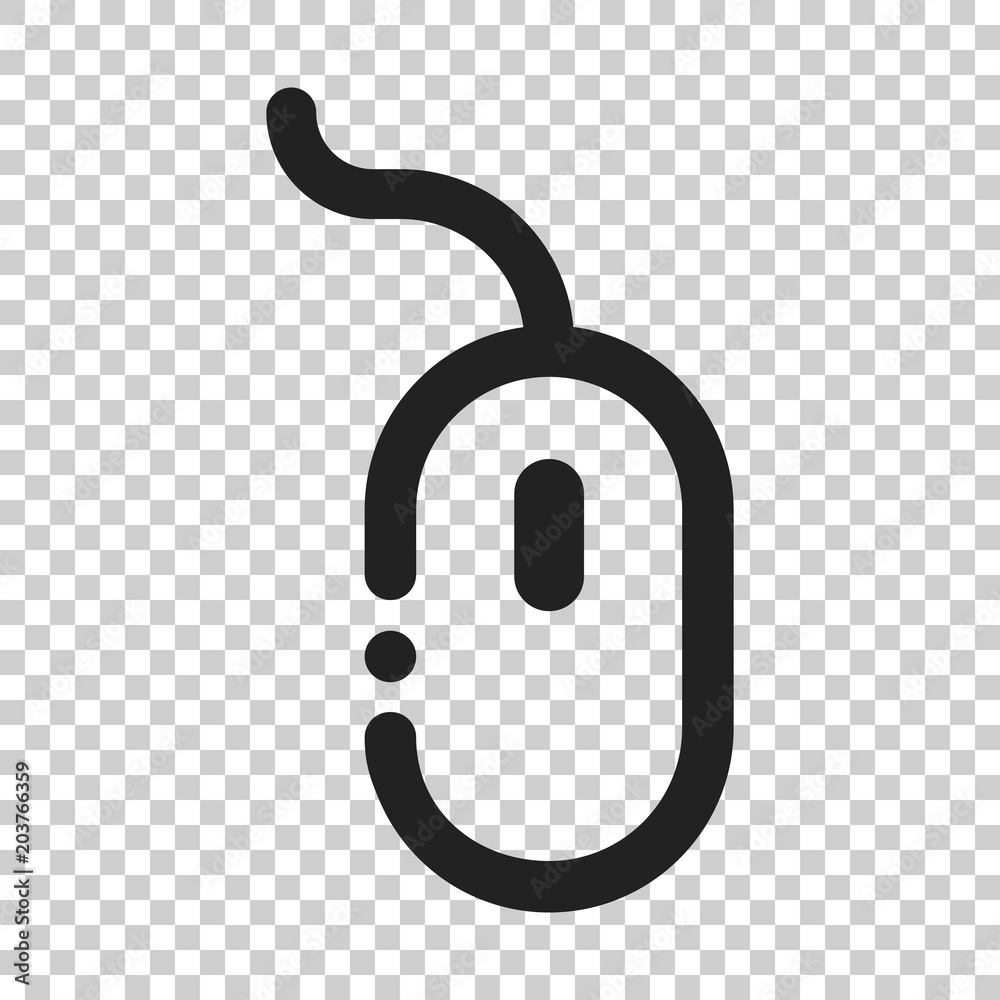 Computer Mouse icon. Vector illustration on isolated transparent ...