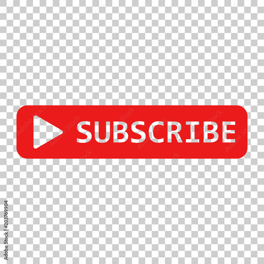 Subscribe button icon. Vector illustration on isolated transparent ...