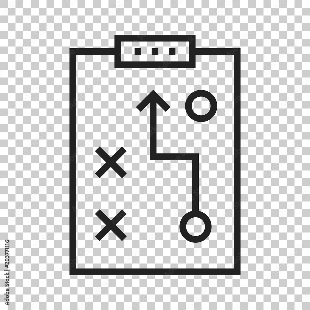 Tactical plan document icon. Vector illustration on isolated ...