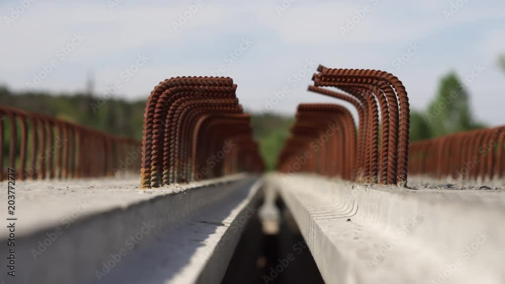 The construction site of the traffic intersection. Reinforced concrete ...