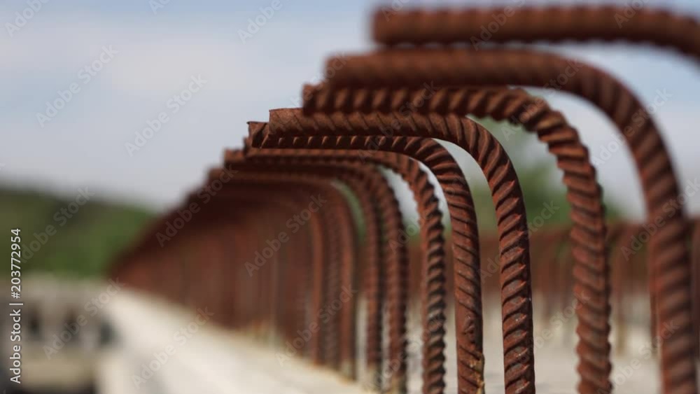 The construction site of the traffic intersection. Reinforced concrete ...
