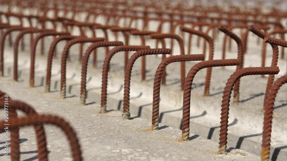 The construction site of the traffic intersection. Reinforced concrete ...