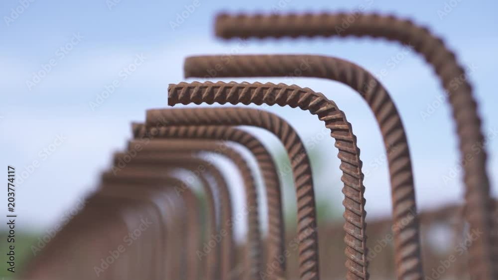 The construction site of the traffic intersection. Reinforced concrete ...