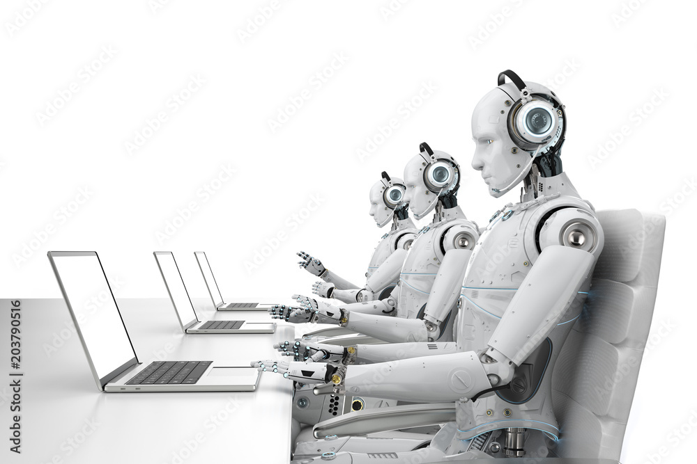 robot call center Stock-Illustration | Adobe Stock