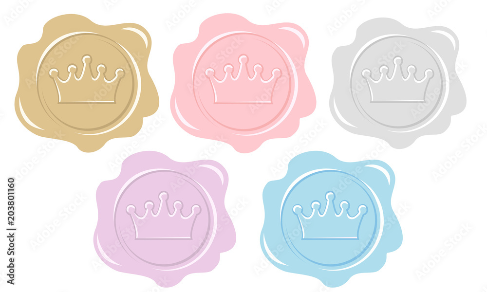 Set of wax seal icons. Element of design for royal party invitation ...