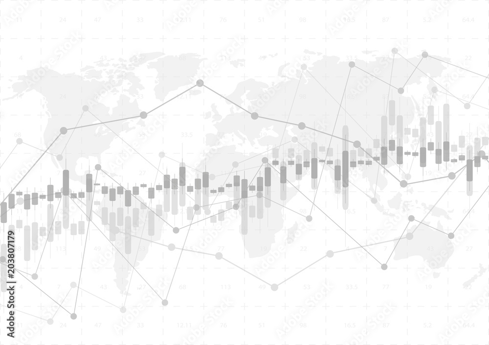 Financial data graph chart, vector illustration. Abstract background ...