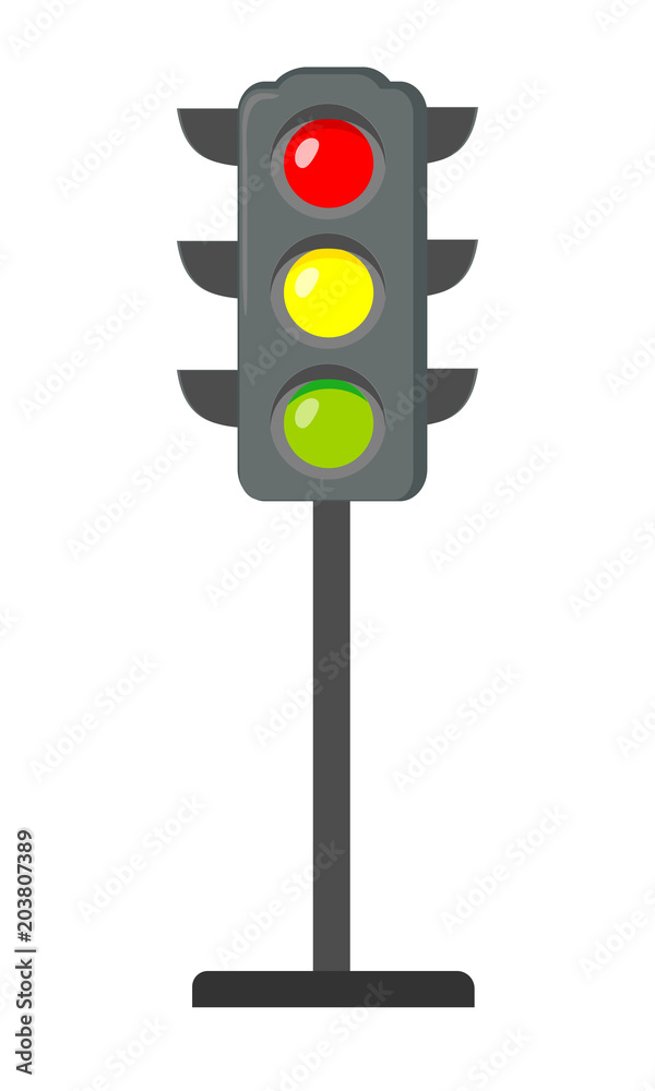 Cartoon Red Stop Light