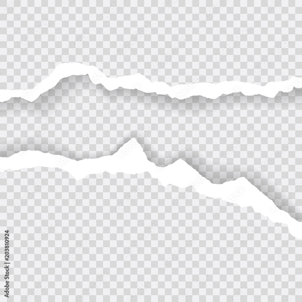 torn paper edges, Background seamless horizontally texture, vector ...