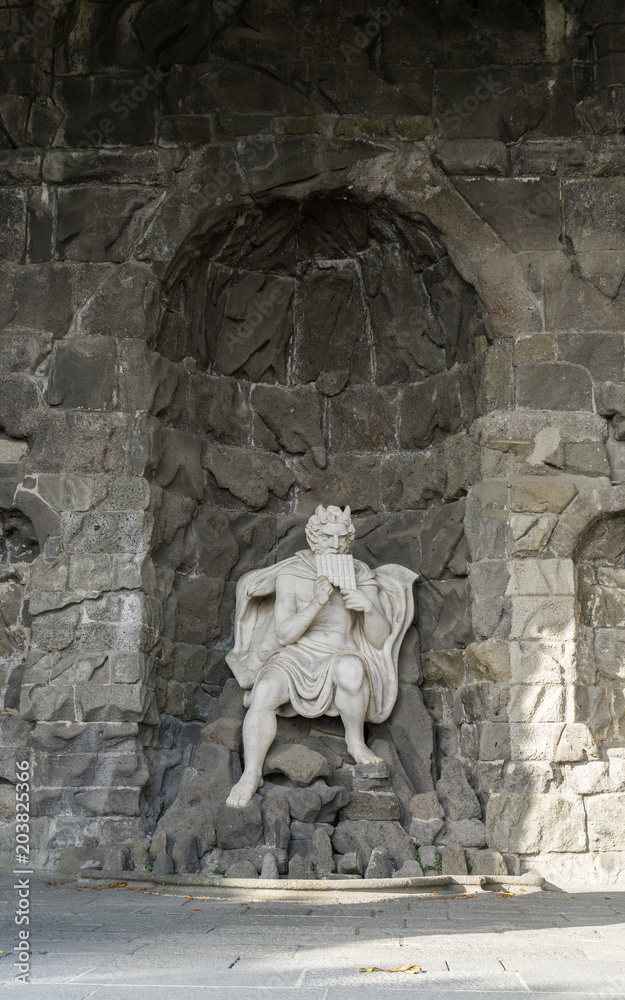 Devil in the Devil´s grotto at the Hercules Monument in Kassel, Germany ...