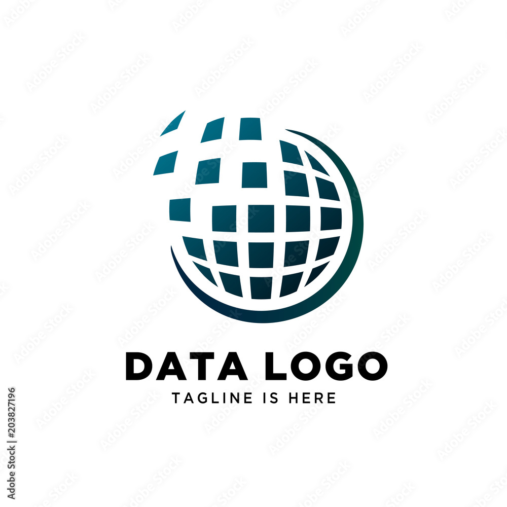 Forming world data logo Stock Vector | Adobe Stock