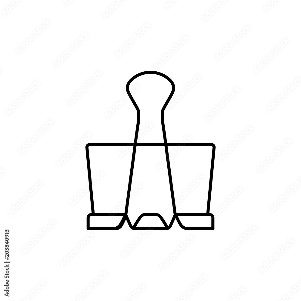 binder clip line vector black icon Stock Vector | Adobe Stock