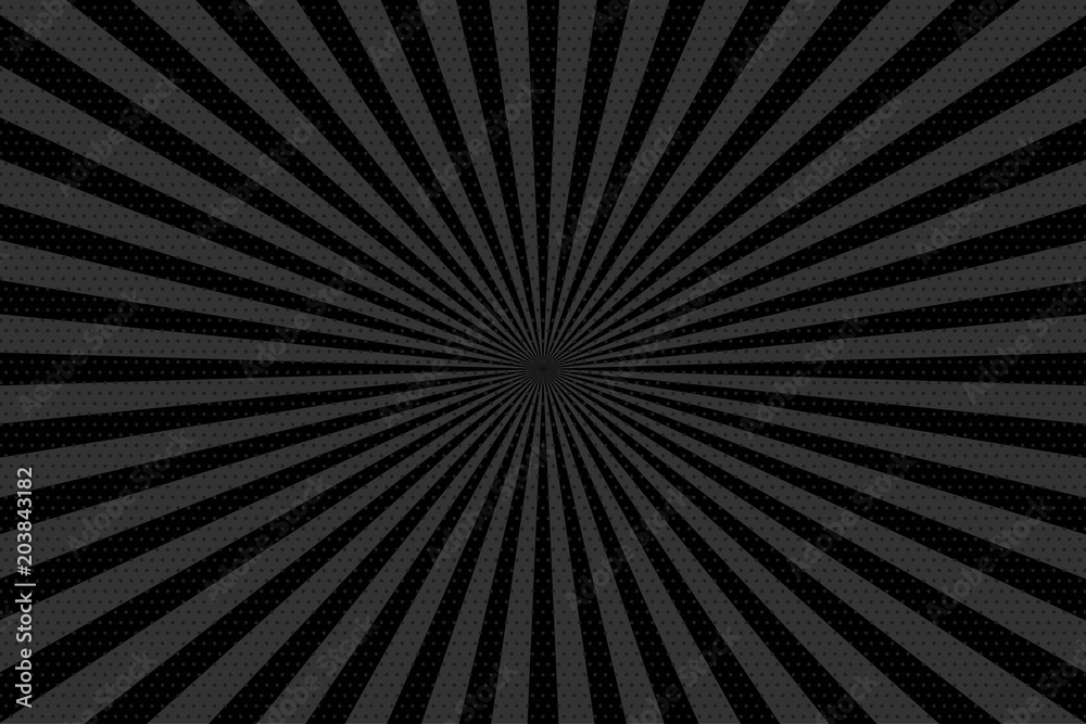 Pop art vintage radial line background. Halftone comic book backdrop ...
