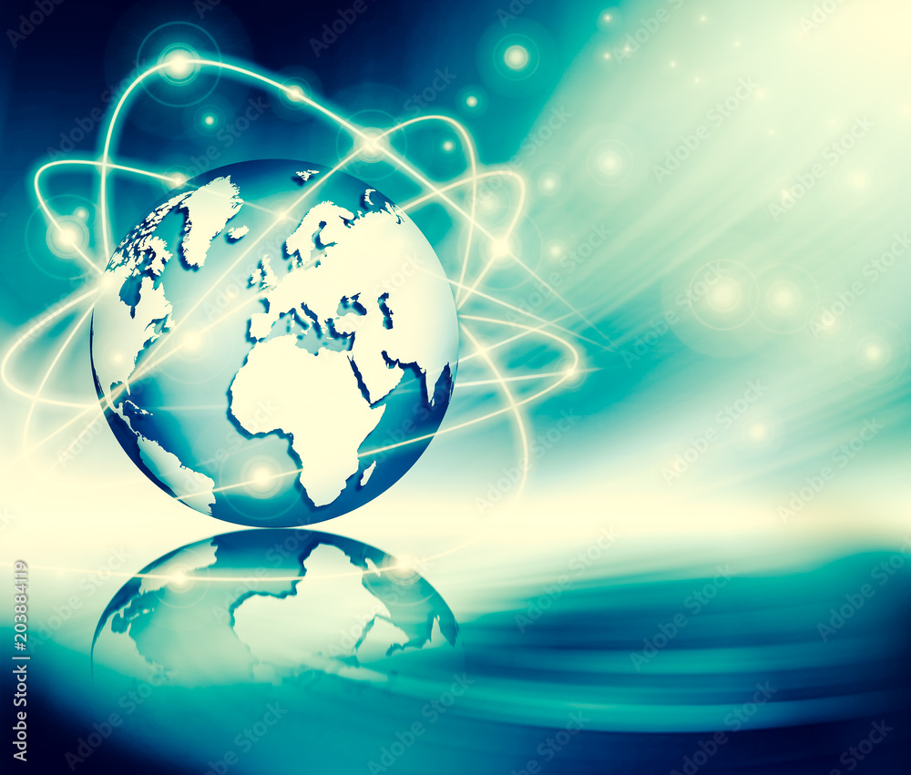 Best Internet Concept of global business. Globe, glowing lines on ...