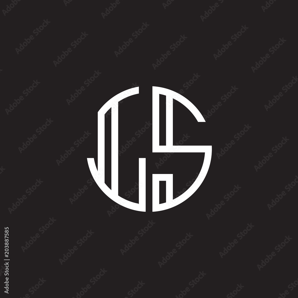 Initial letter LS, minimalist line art monogram circle shape logo ...