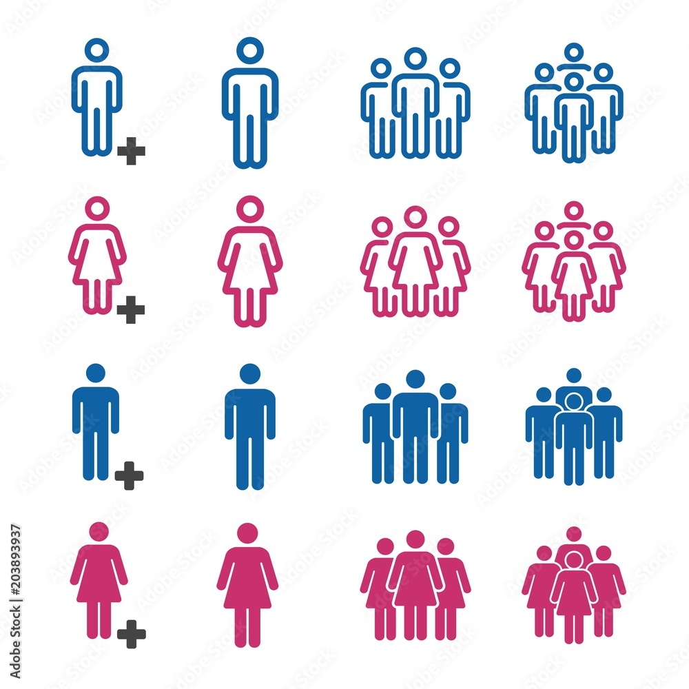 people and population icon set Stock Vector | Adobe Stock