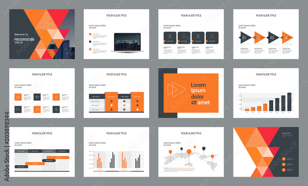 template presentation design and page layout design for brochure ,book ...