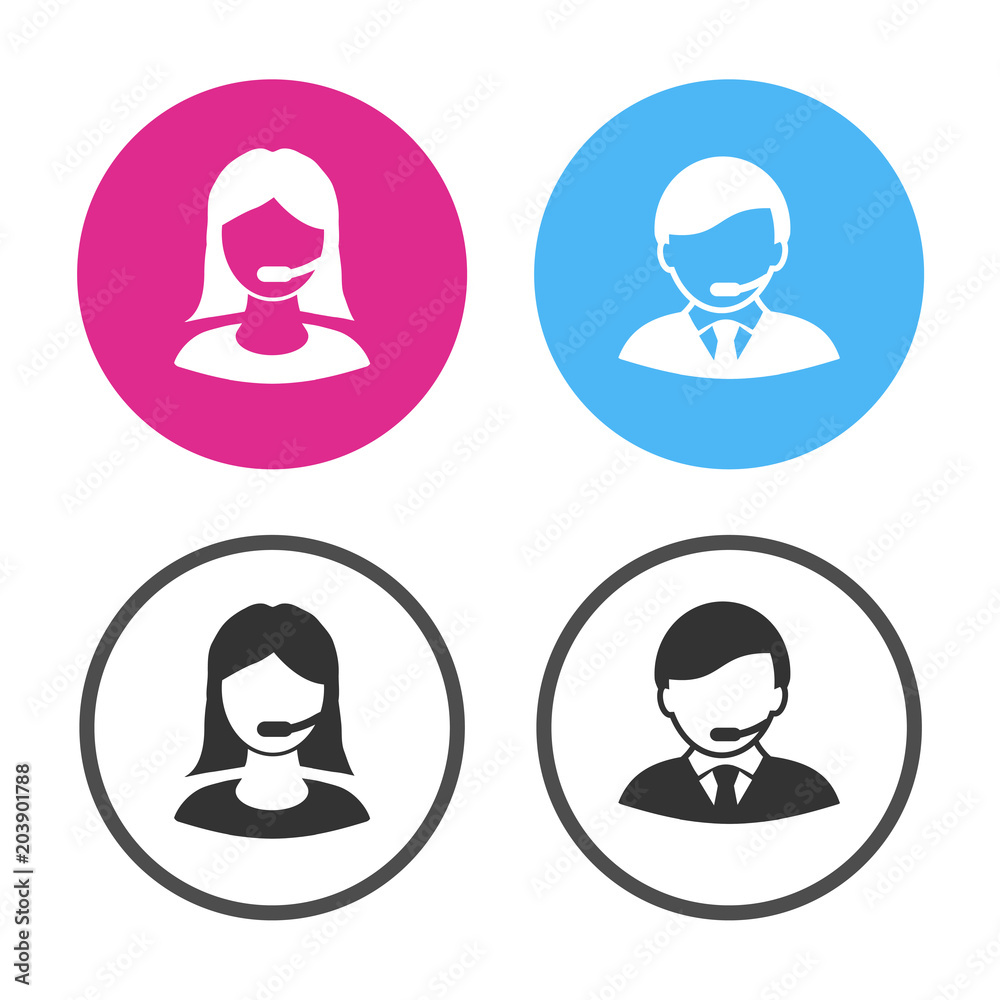 Vector call center black icon. Support and consulting concept. Buttons ...