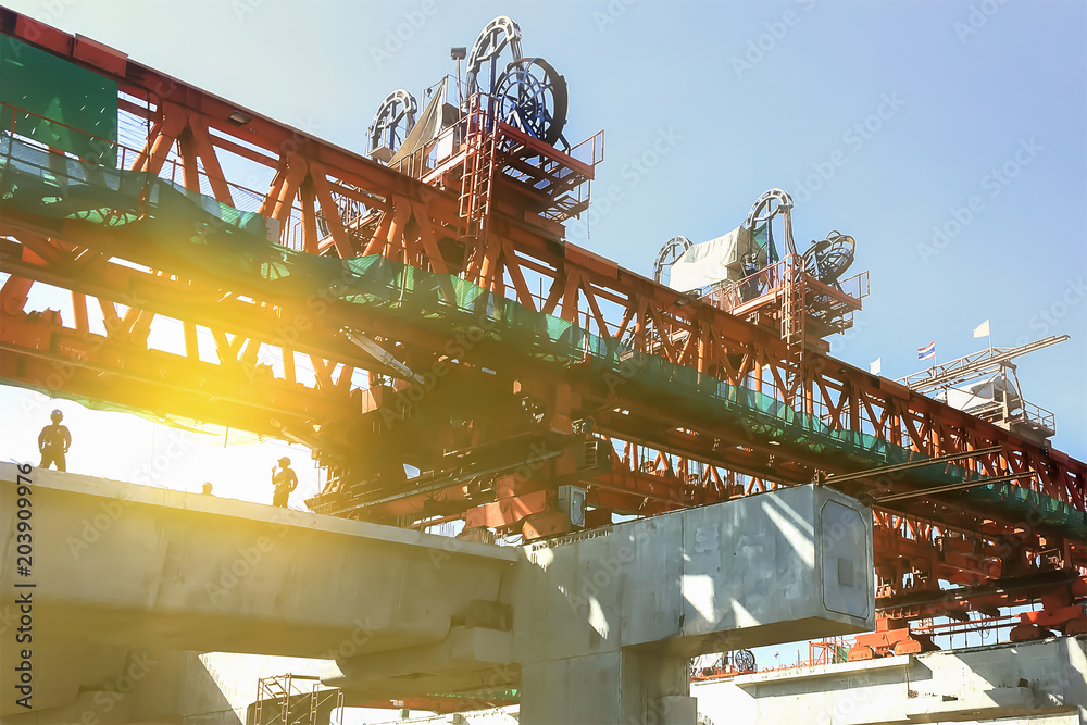 Heavy construction industrial background of logistic transportation ...