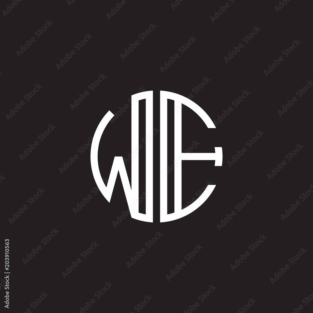 Initial letter WE, minimalist line art monogram circle shape logo ...